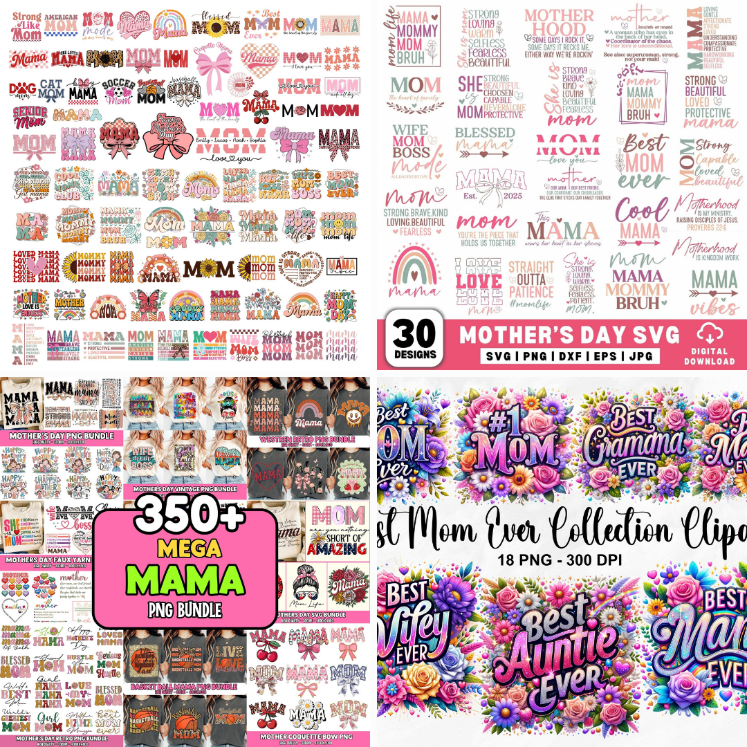 Mothers Day Digital Bundle SVG PNG | Designs – Crafty Temps