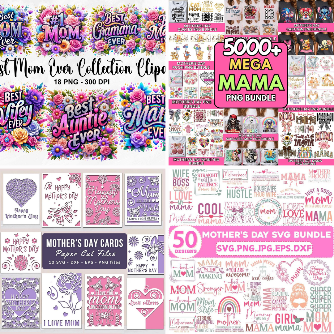Mothers Day Digital Bundle SVG PNG | Designs – Crafty Temps