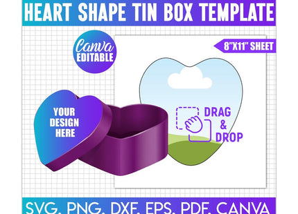 Heart Box SVG Template for Cricut — Valentine Favor Box | Instant ...