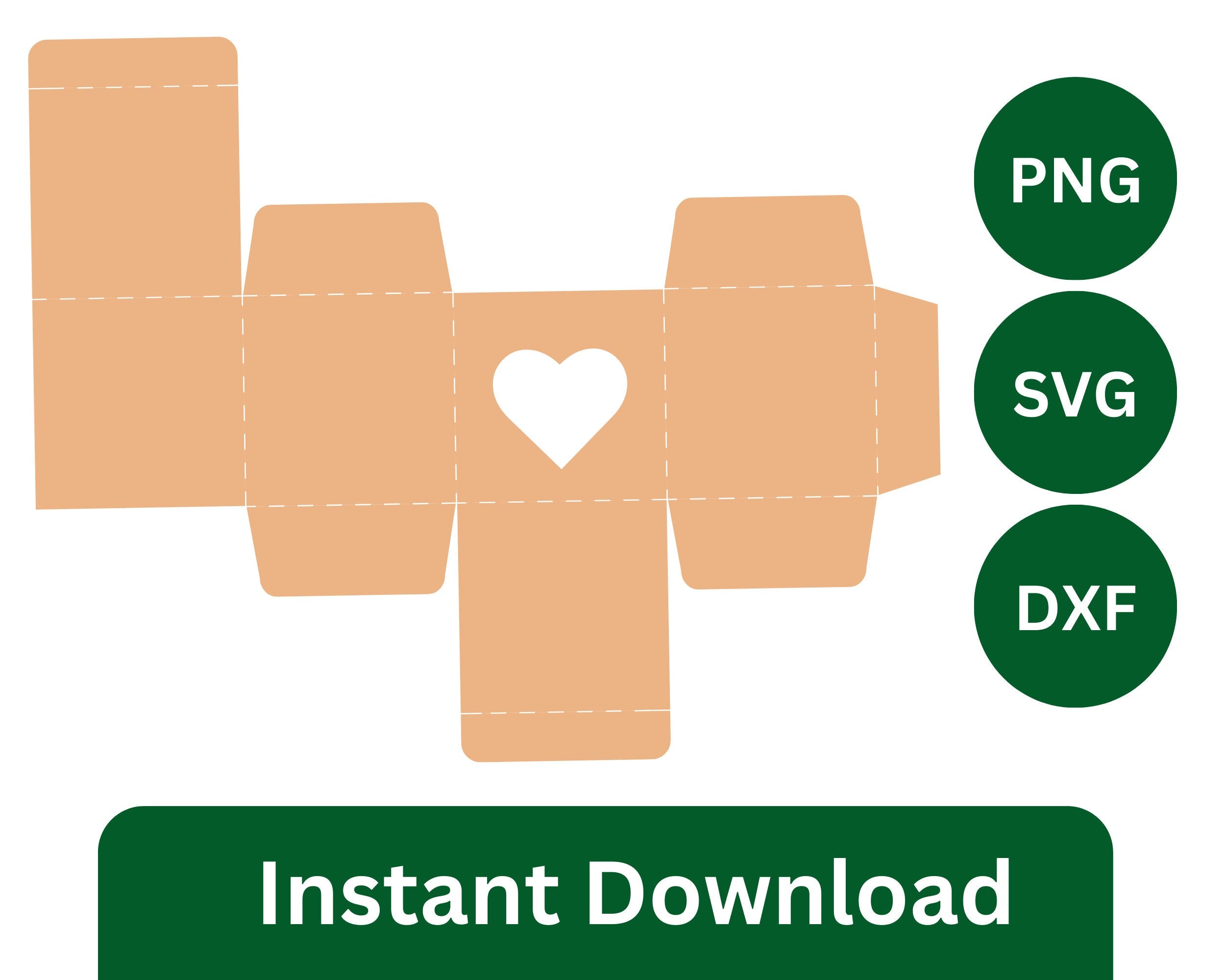 Heart Window Cupcake Box Template SVG | Printable Favor Box – Crafty Temps