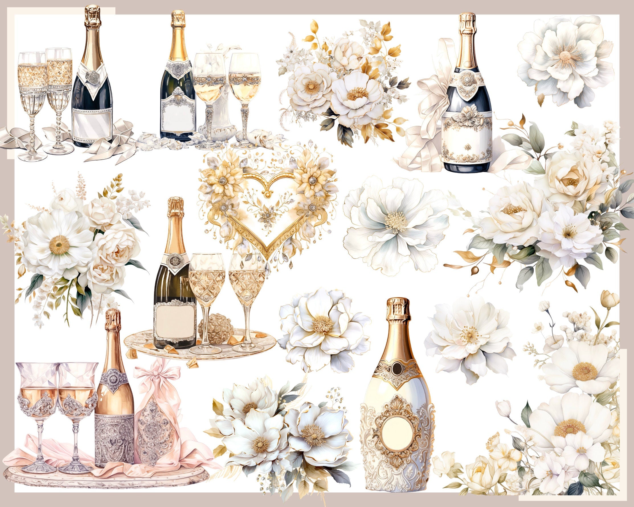 Watercolor Wedding Clip Art PNG Bundle - Bride Groom Digital Download ...