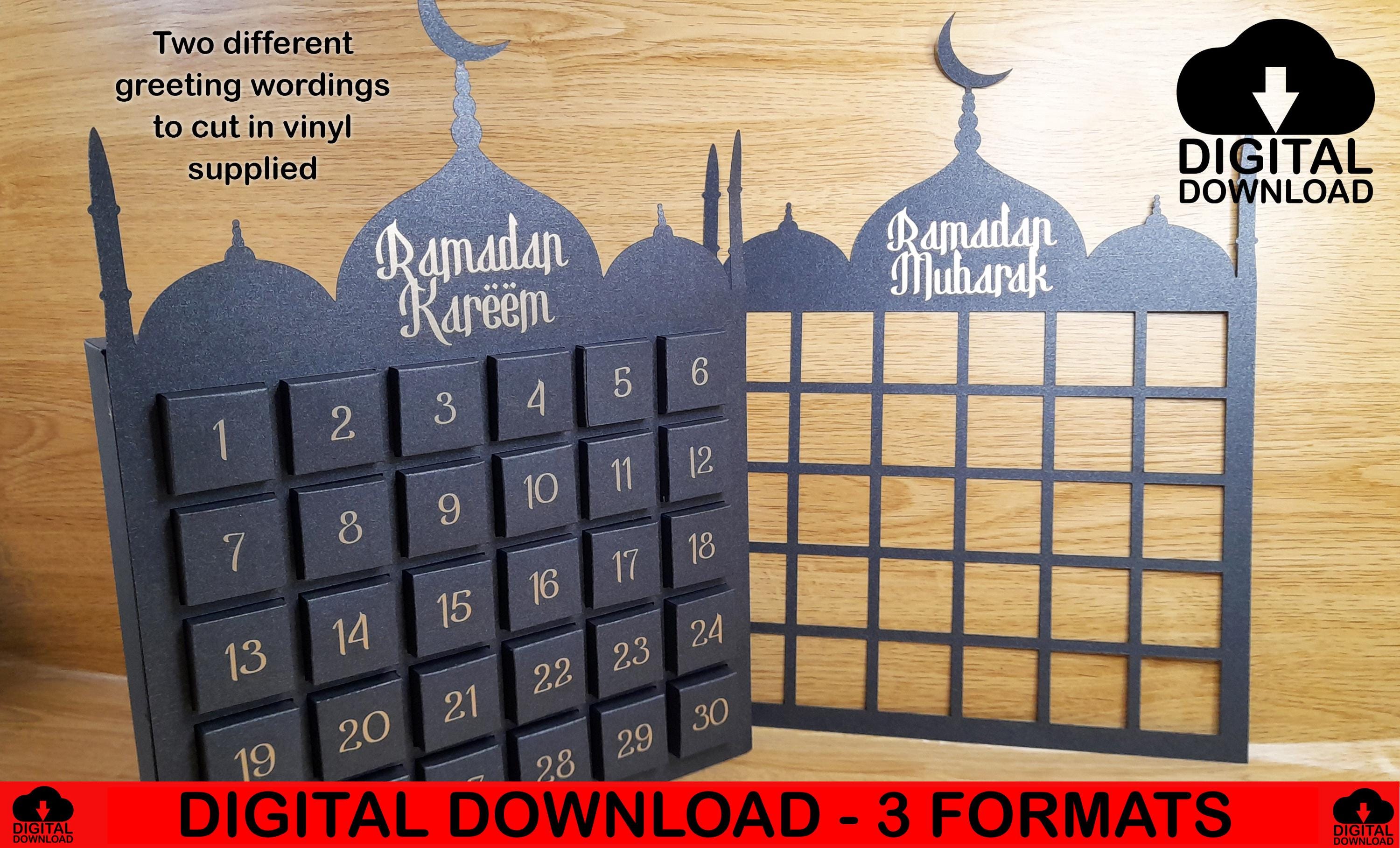 Ramadan Countdown Calendar SVG — 30-Day Paper Craft Template for Cricut ...