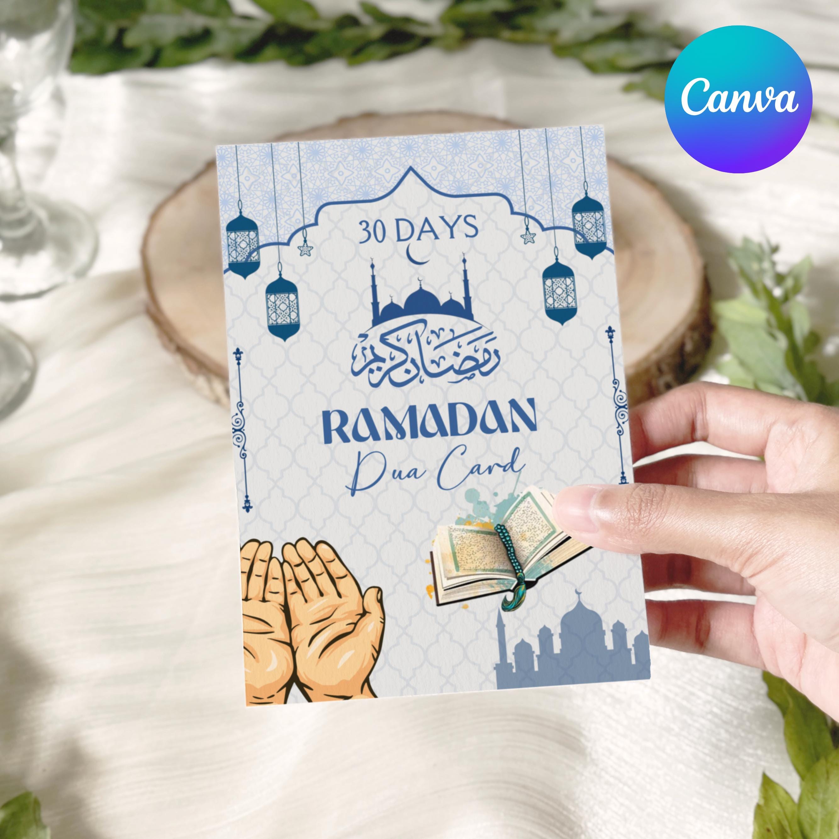 Ramadan-Dua-Karten zum Ausdrucken – 30-Tage-Canva-Vorlage (bearbeitbar ...