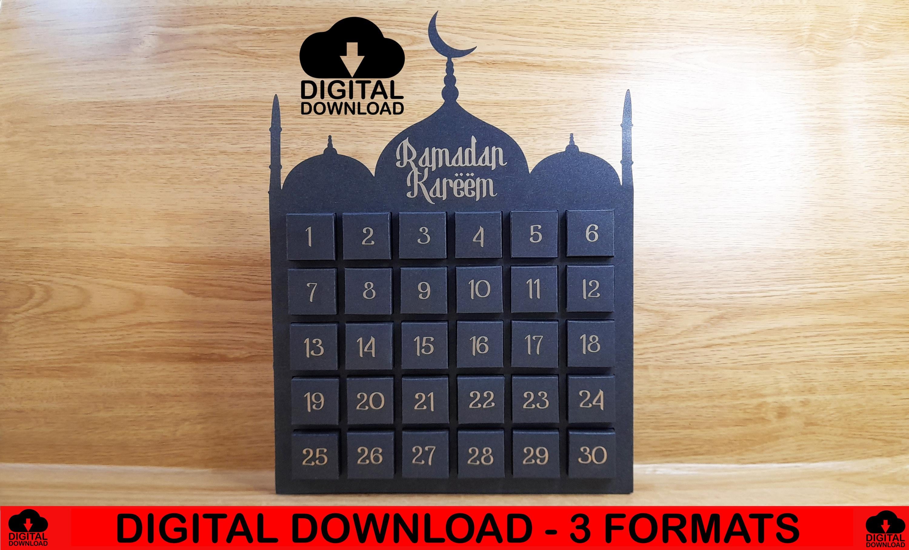 Ramadan Countdown Calendar SVG — 30-Day Paper Craft Template for Cricut ...