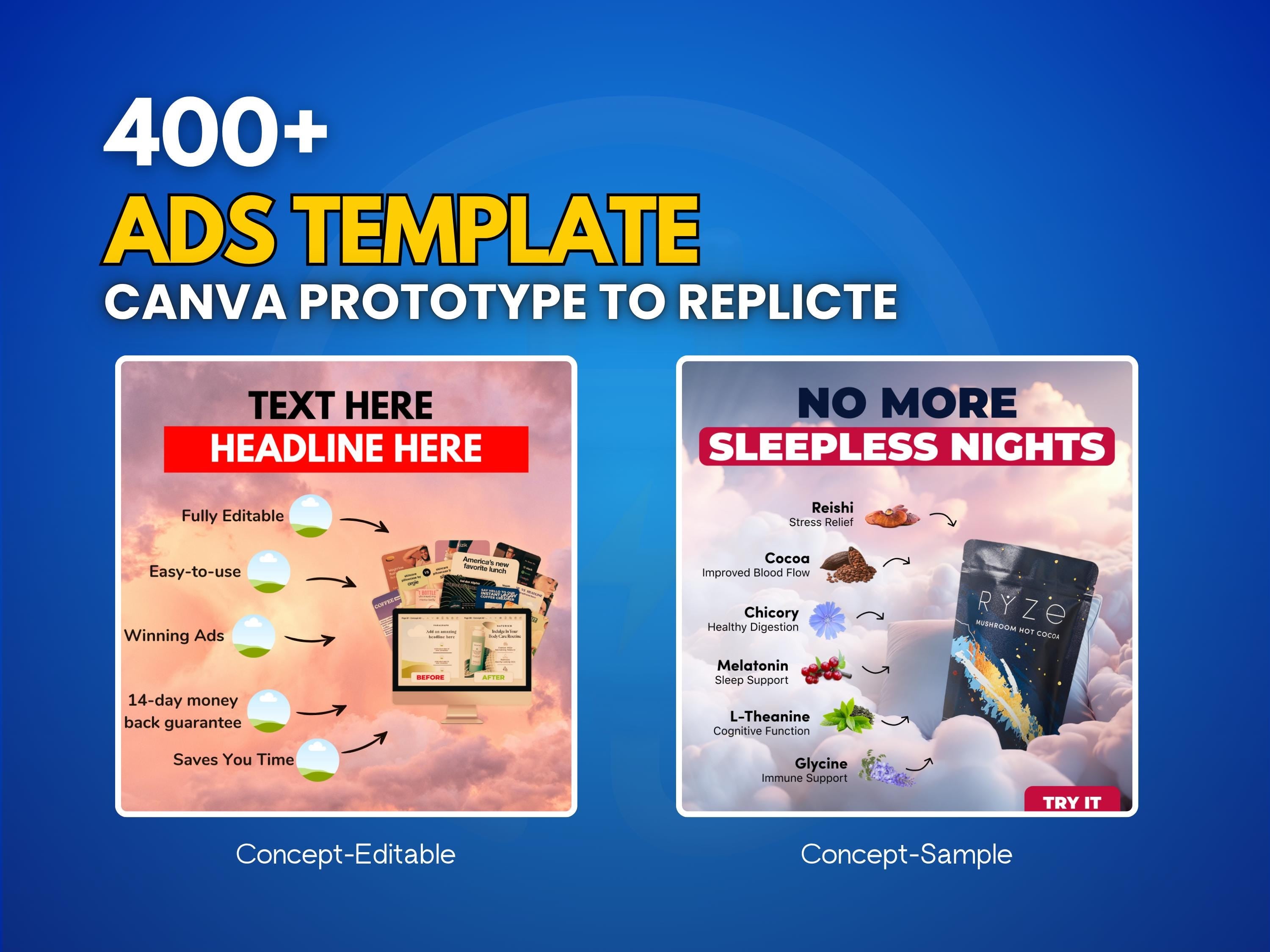 500+ Canva Meta Ad Templates • Facebook & Instagram Ads • PLR MRR ...