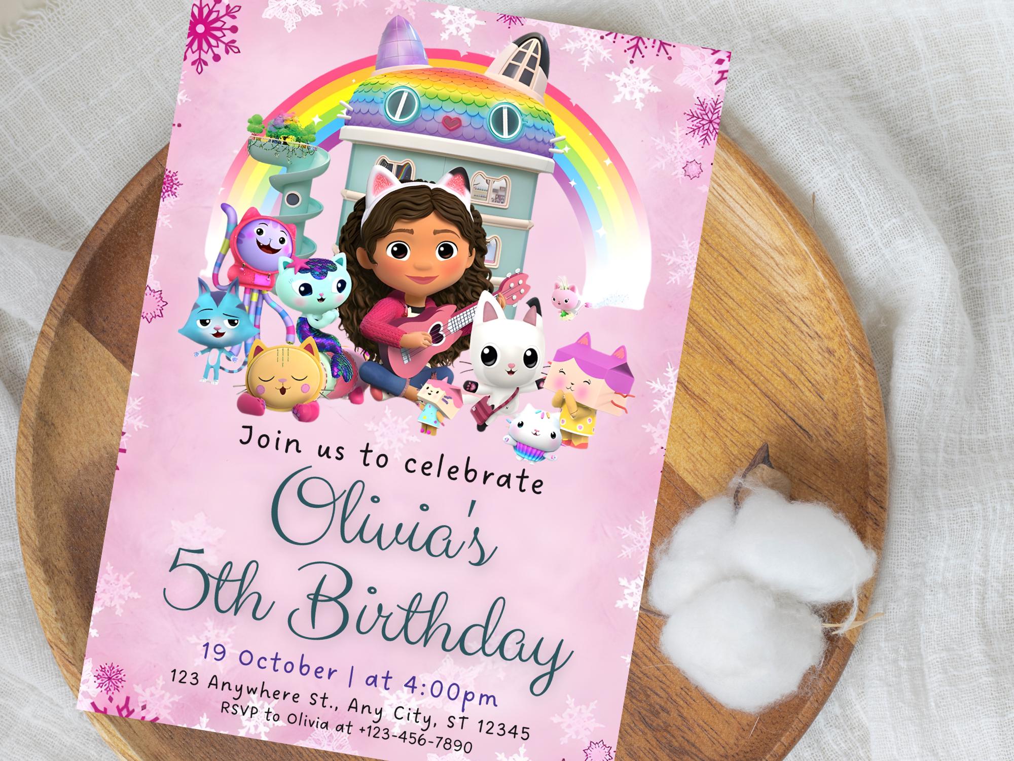 Gabby's Dollhouse Birthday Invitation Canva Template - Editable ...