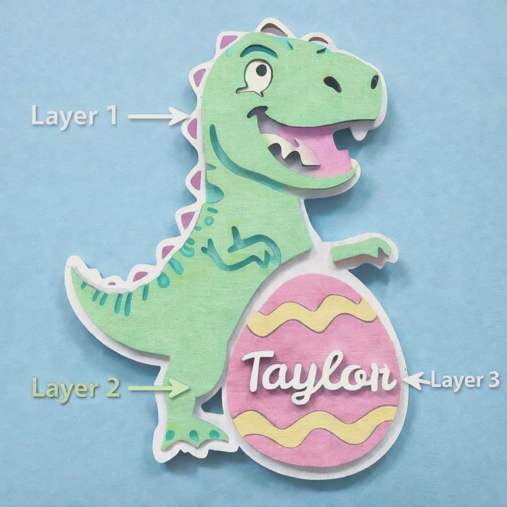 Easter Basket Tag SVG Bundle | 12 Layered Laser Files for Personalised ...