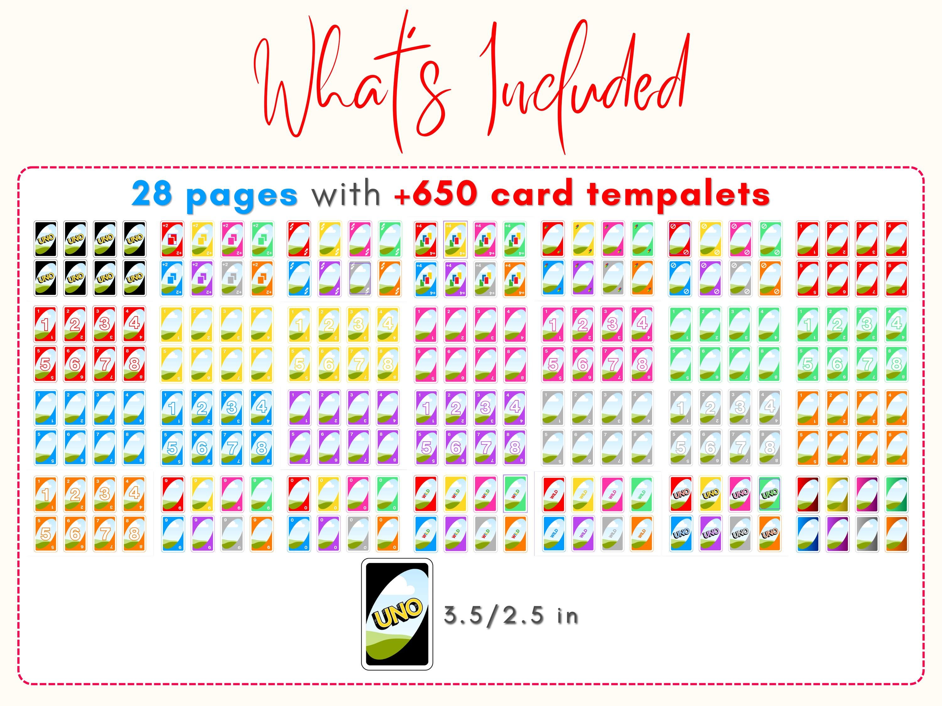 Editable UNO Card Canva Template — 224 Printable Cards – Crafty Temps