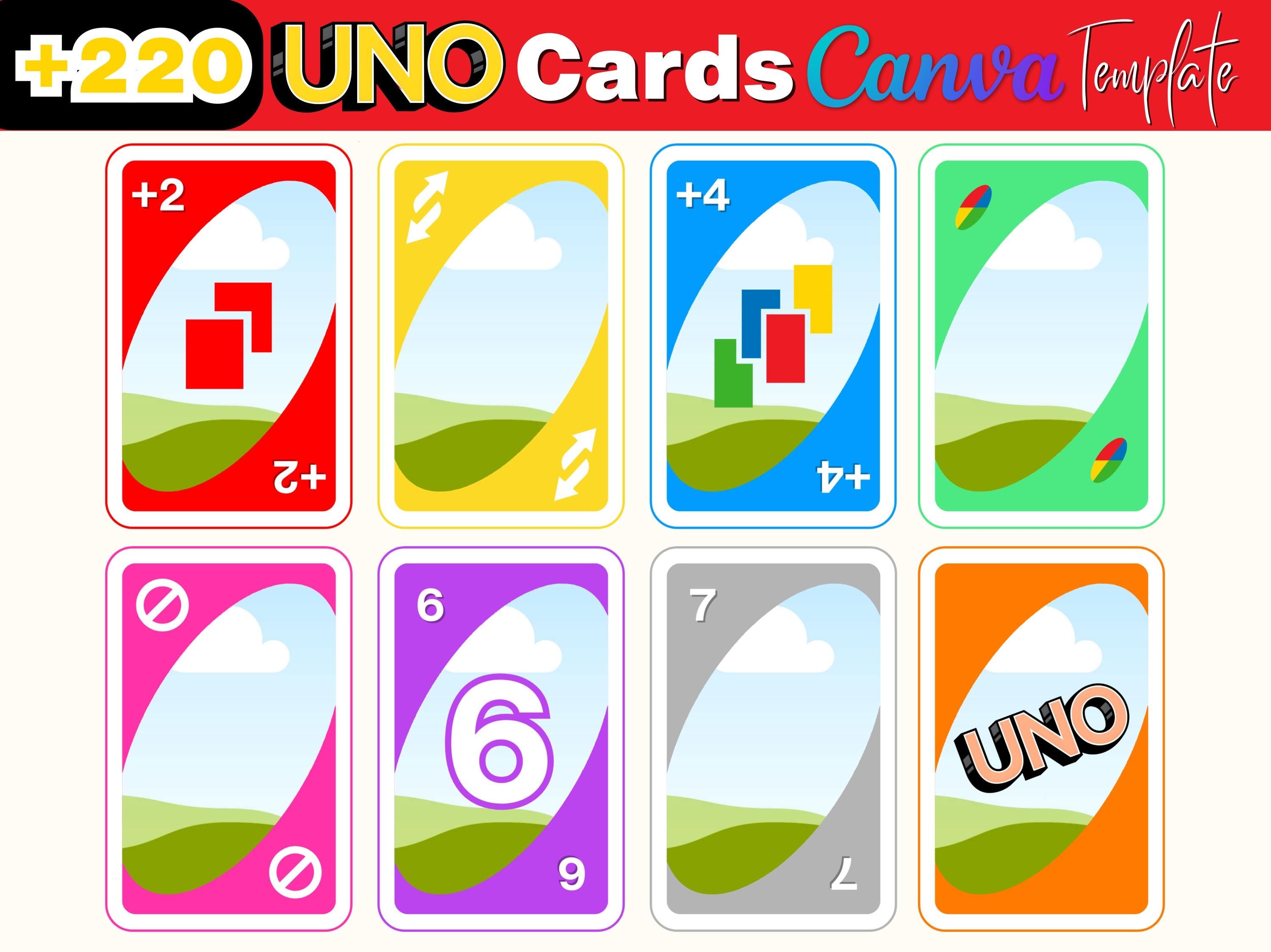 Editable UNO Card Canva Template — 224 Printable Cards – Crafty Temps