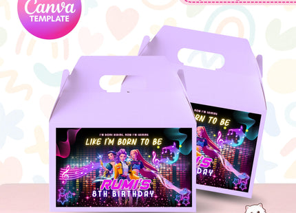 K-pop Demon Hunter Gable Box Labels – Printable Canva Template – Crafty ...