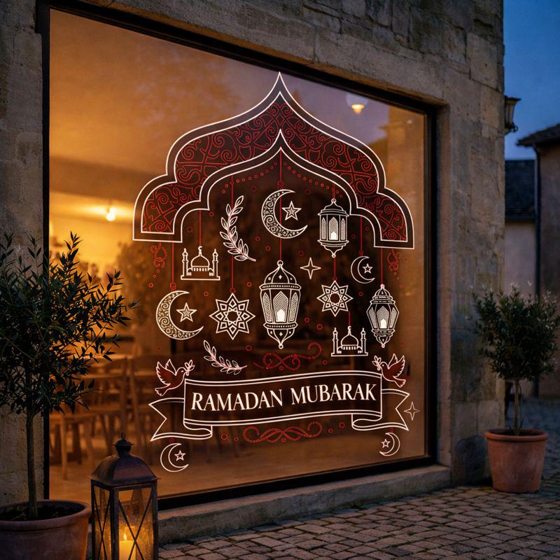 Printable Ramadan Mubarak Window Art Kit — PDF & PNG Instant Download ...