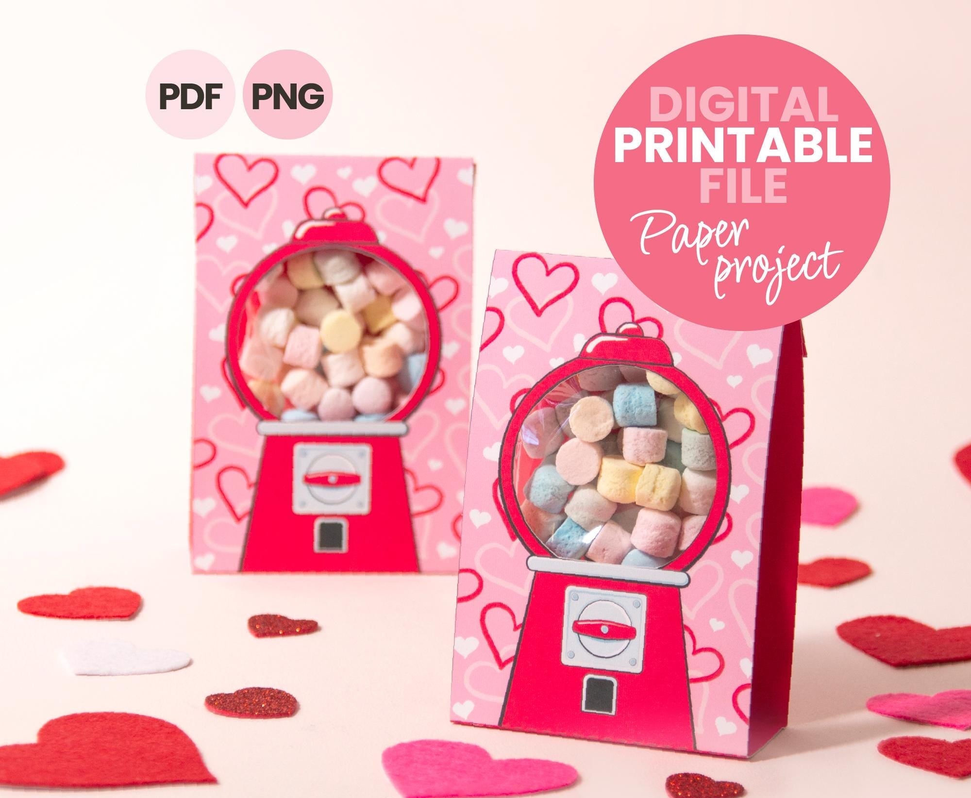Printable Valentine Candy Machine Favor Box Template – Crafty Temps