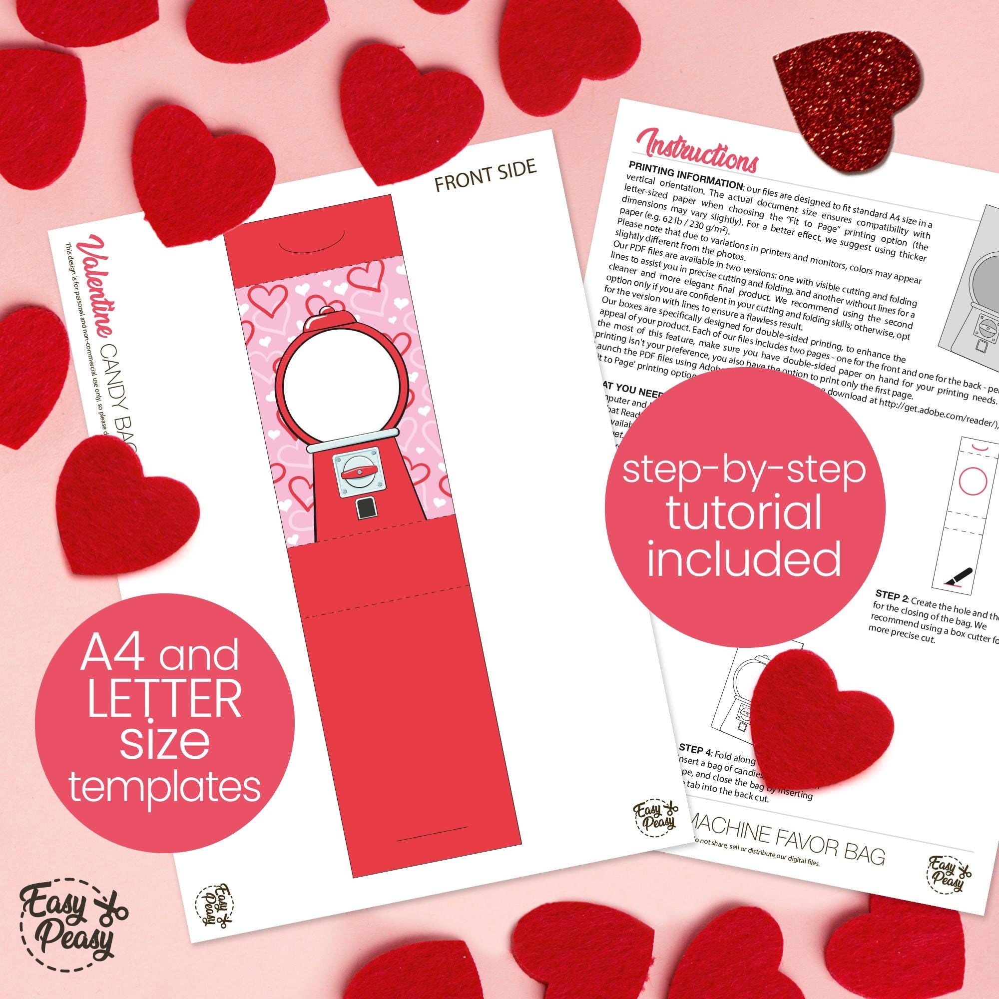 Printable Valentine Candy Machine Favor Box Template – Crafty Temps