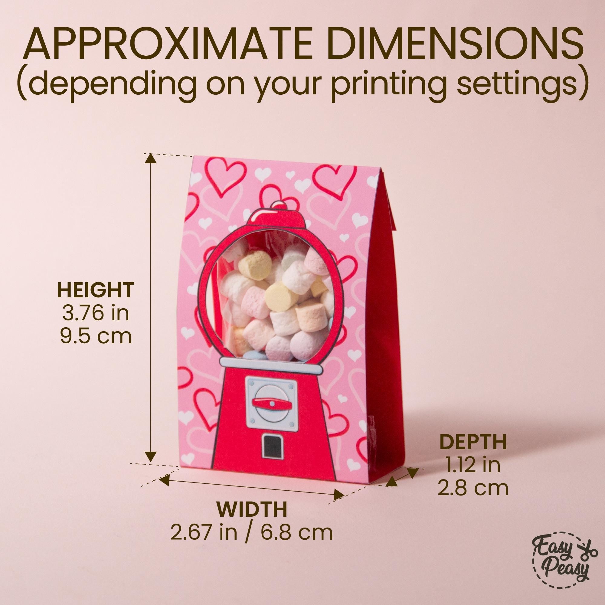 Printable Valentine Candy Machine Favor Box Template – Crafty Temps