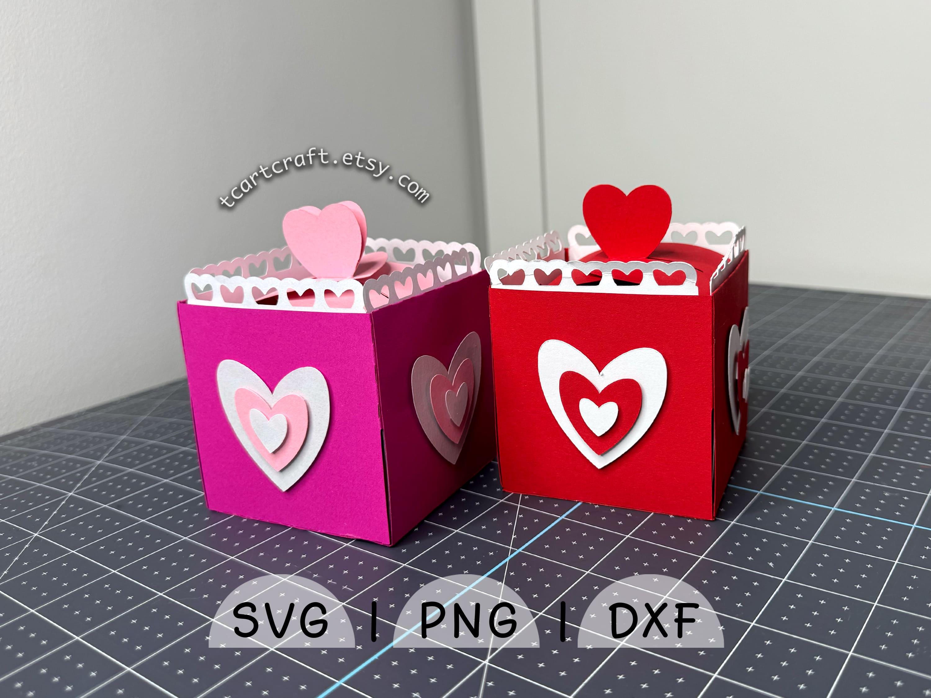 Valentine's Day Heart Favor Box SVG Template | Curvy Cut File (SVG, PNG ...