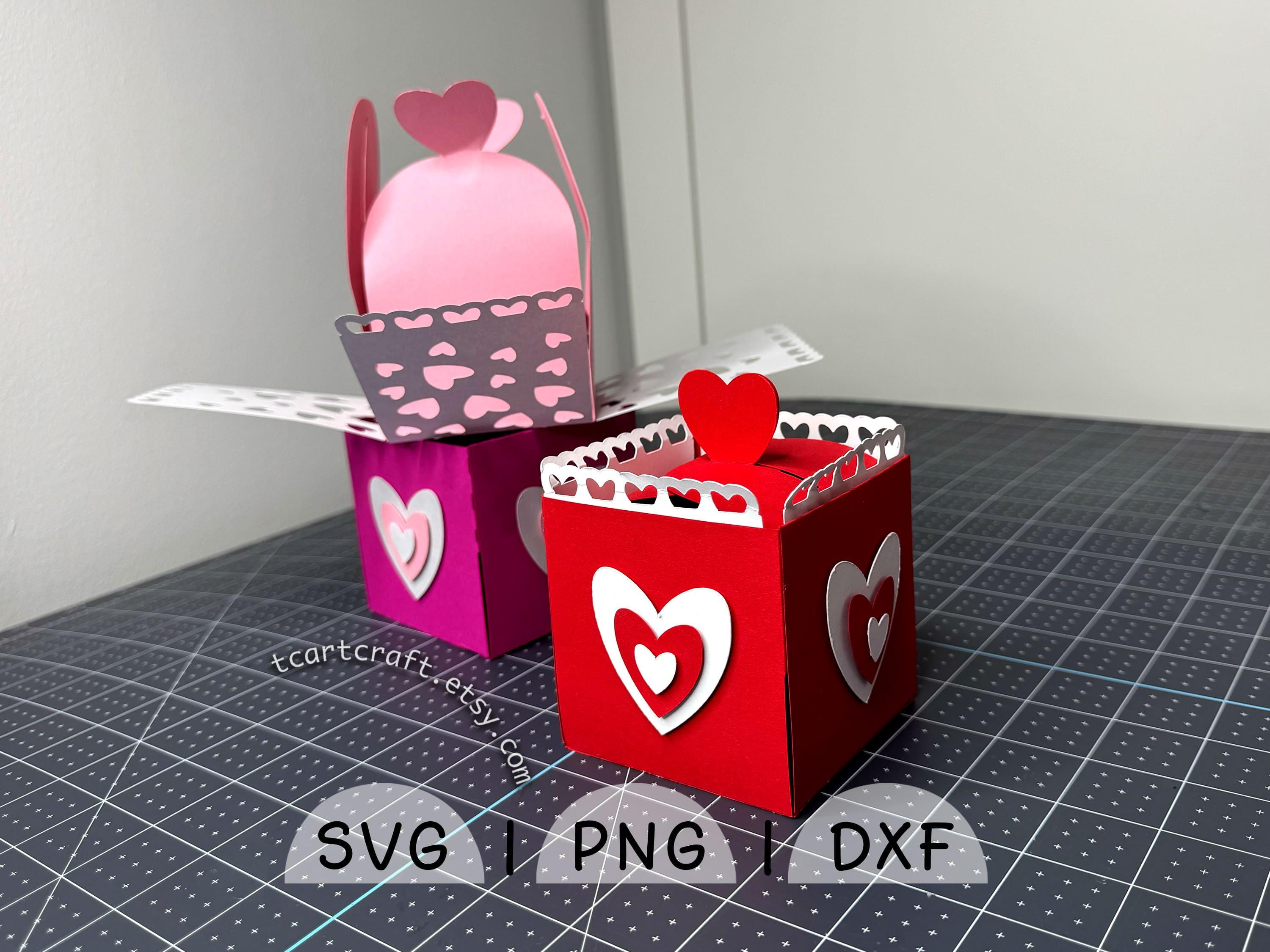 Valentine's Day Heart Favor Box SVG Template | Curvy Cut File (SVG, PNG ...