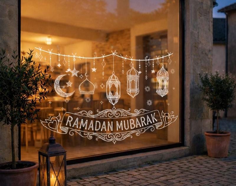 Printable Ramadan Mubarak Window Art Kit — PDF & PNG Instant Download ...